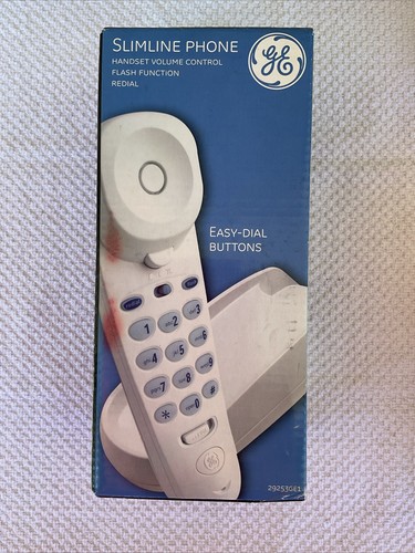 GE Corded Slimline Corded Phone, Easy Dial Buttons, Desk or Wall Mount ...