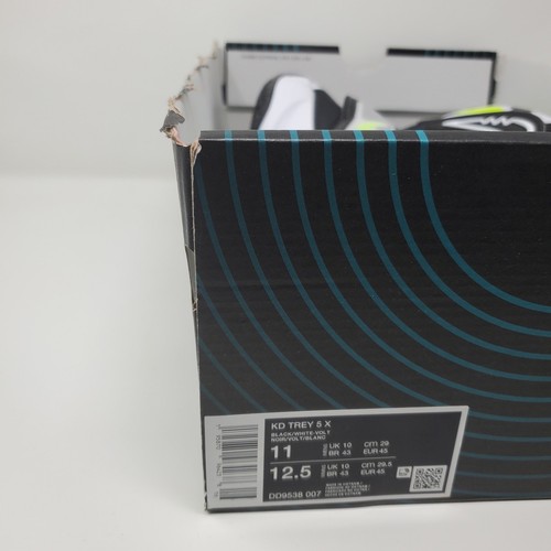 Nike KD Trey 5 X Black Volt White Men's Size 11 Basketball Shoes DD9538 ...