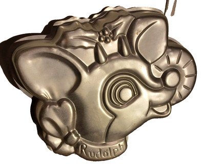 Rudolph theRednose Reindeer Wilton Metal Cake Pan 1981 Vintage 502-3347 ...