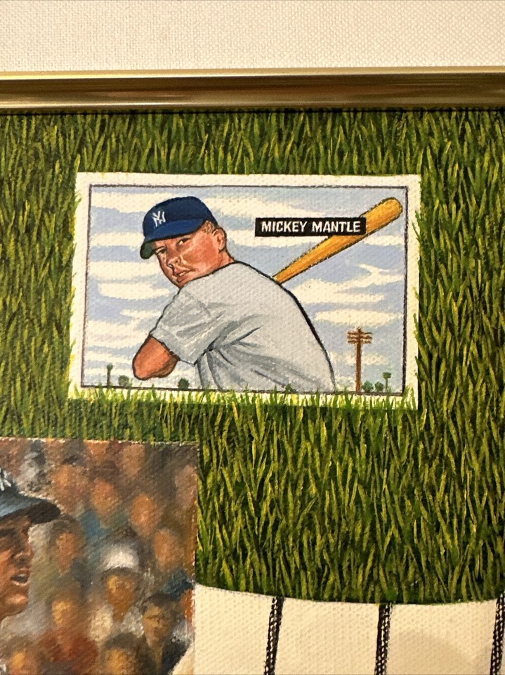 Mickey Mantle Signed Original Oil Painting By Charles DeSimone With ...
