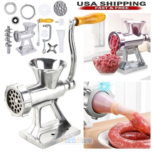 Heavy Duty Table Top Meat Grinder Hand Crank Mincer Sausa Filler Food ...