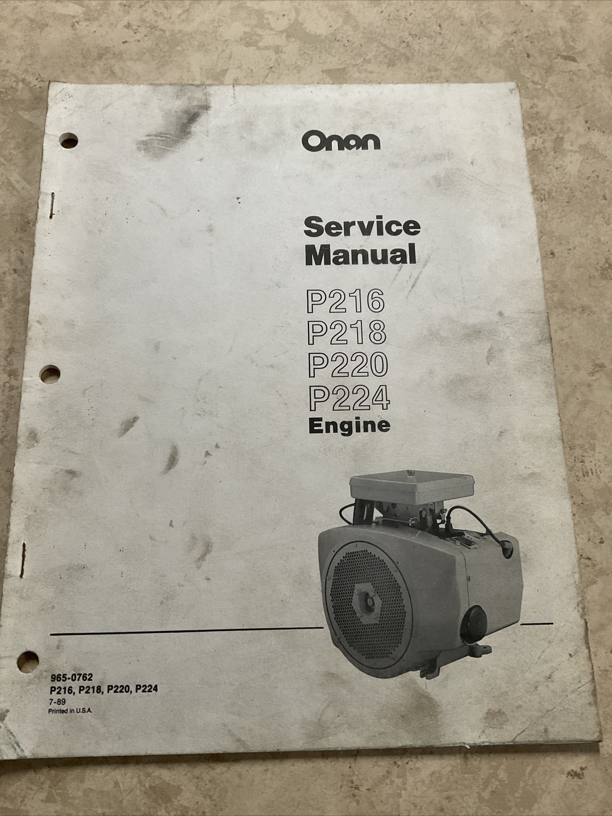 Onan P216, P218, P220, P224 Engine Service Manual | eBay