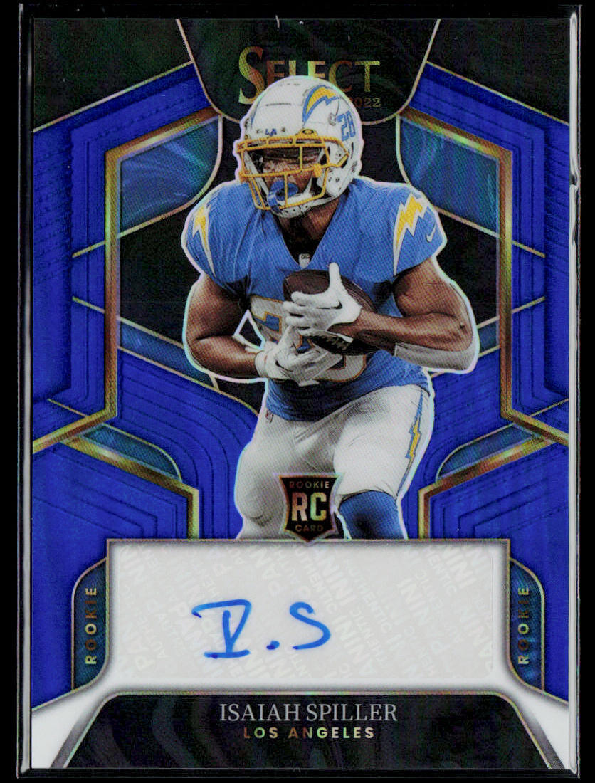 2022 Panini Select #RS-IS Isaiah Spiller Rookie Signatures Blue Prizm ...