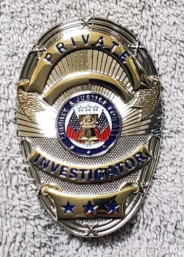 Private Investigator Oval Two Tone Badge Obsolete Defunct | eBay