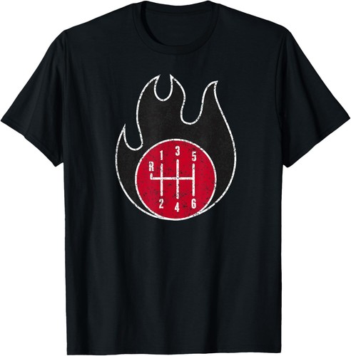 Flaming 6 Speed Manual Transmission Stick Shift Car Fanatic T-Shirt ...