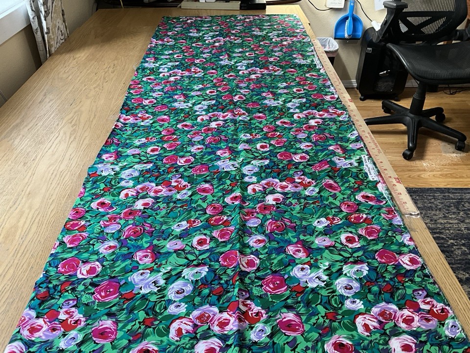 Shamash and Sons, Inc Mixed Blend Fabric Floral Pattern of Pinks, Rose ...