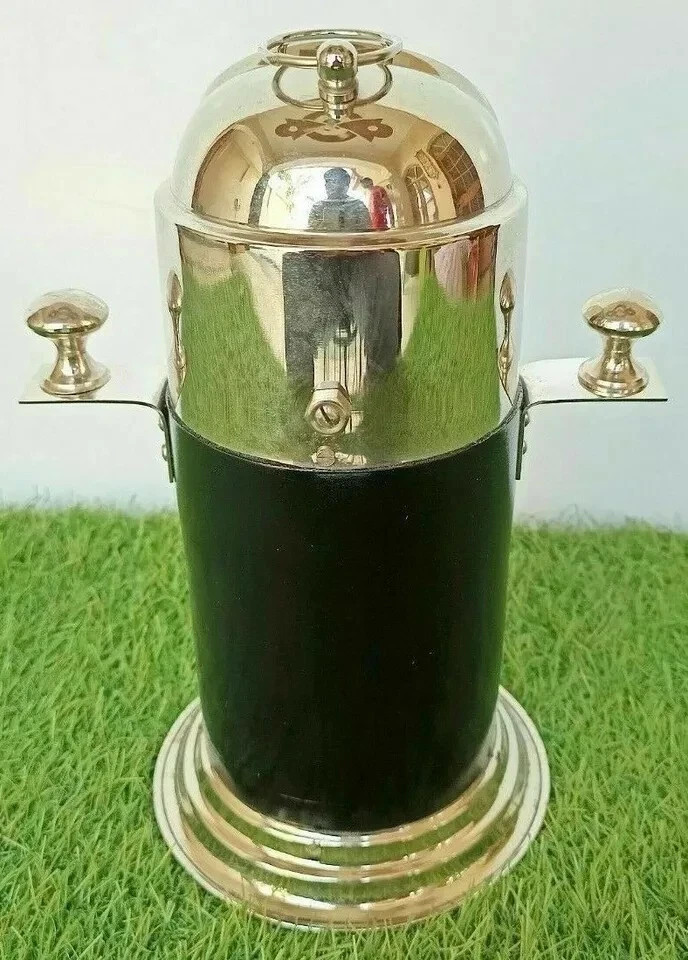 11" Brass Gimballed Binnacle Compass w/ Wooden Base Nautical Maritime ...