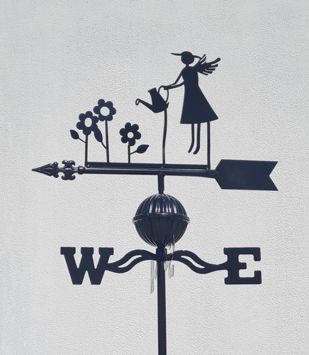 FRENCH style decorative weather vane black flower GARDENER GARDEN ...