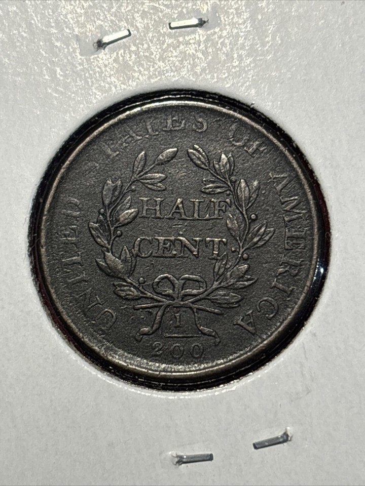 1807 Draped Bust Half Cent - US Copper Half Penny Coin Late Die State ...