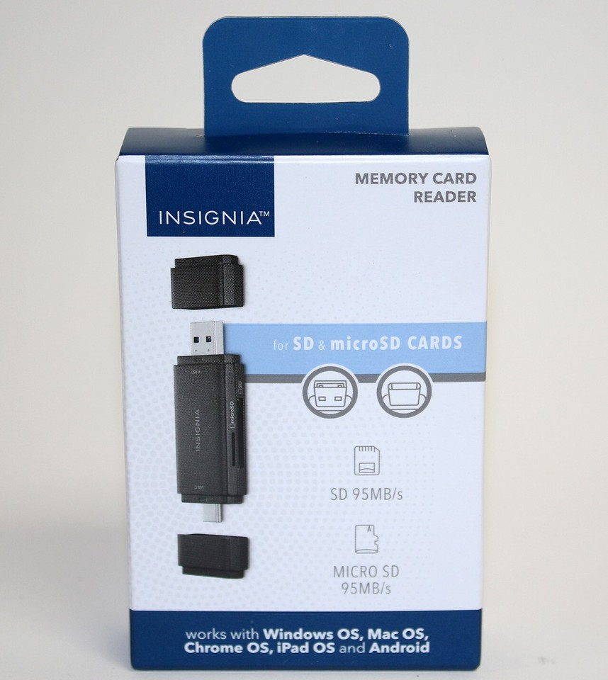 New Insignia- USB 3.0 SD and microSD Memory Card Reader - Black | eBay