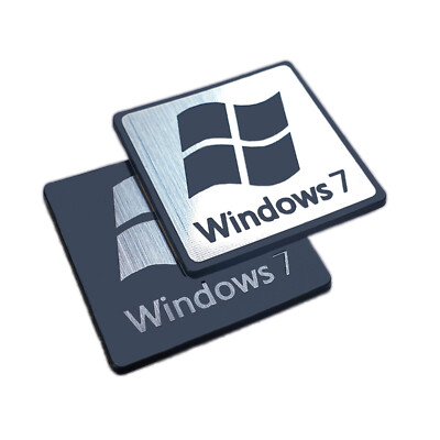 Retro Windows 7 Sticker Set - Case Badge Decal Emblem - Two Pieces | eBay