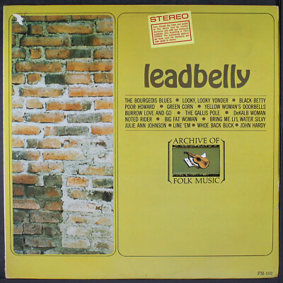 LEADBELLY: leadbelly ARCHIVE OF FOLK MUSIC 12" LP 33 RPM | eBay