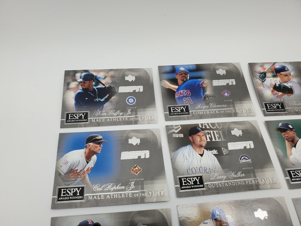 2005 Upper Deck ESPN Espy Award LOT OF 9 Griffey Ripkin Clemens Soriano ...