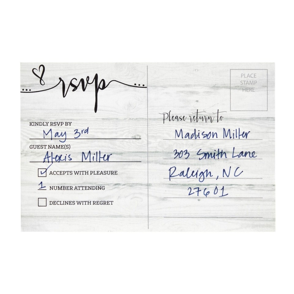 60 Pack RSVP Cards for Wedding, Response Return RSVP Postcards (4x6 in ...