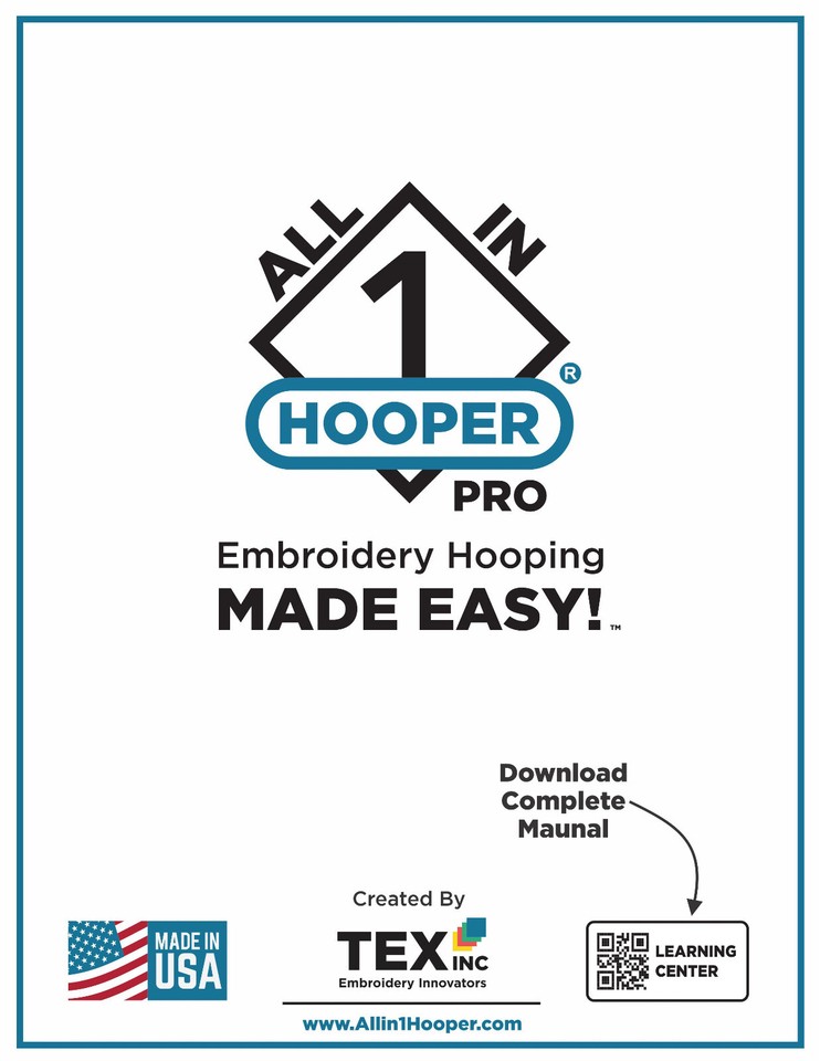 All in 1 Hooper Pro Starter Kit - Embroidery Hooping Station - Hooping ...
