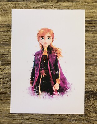 Disney Princess Anna Elsa Frozen 2 Picture Print Wall Art Watercolour ...