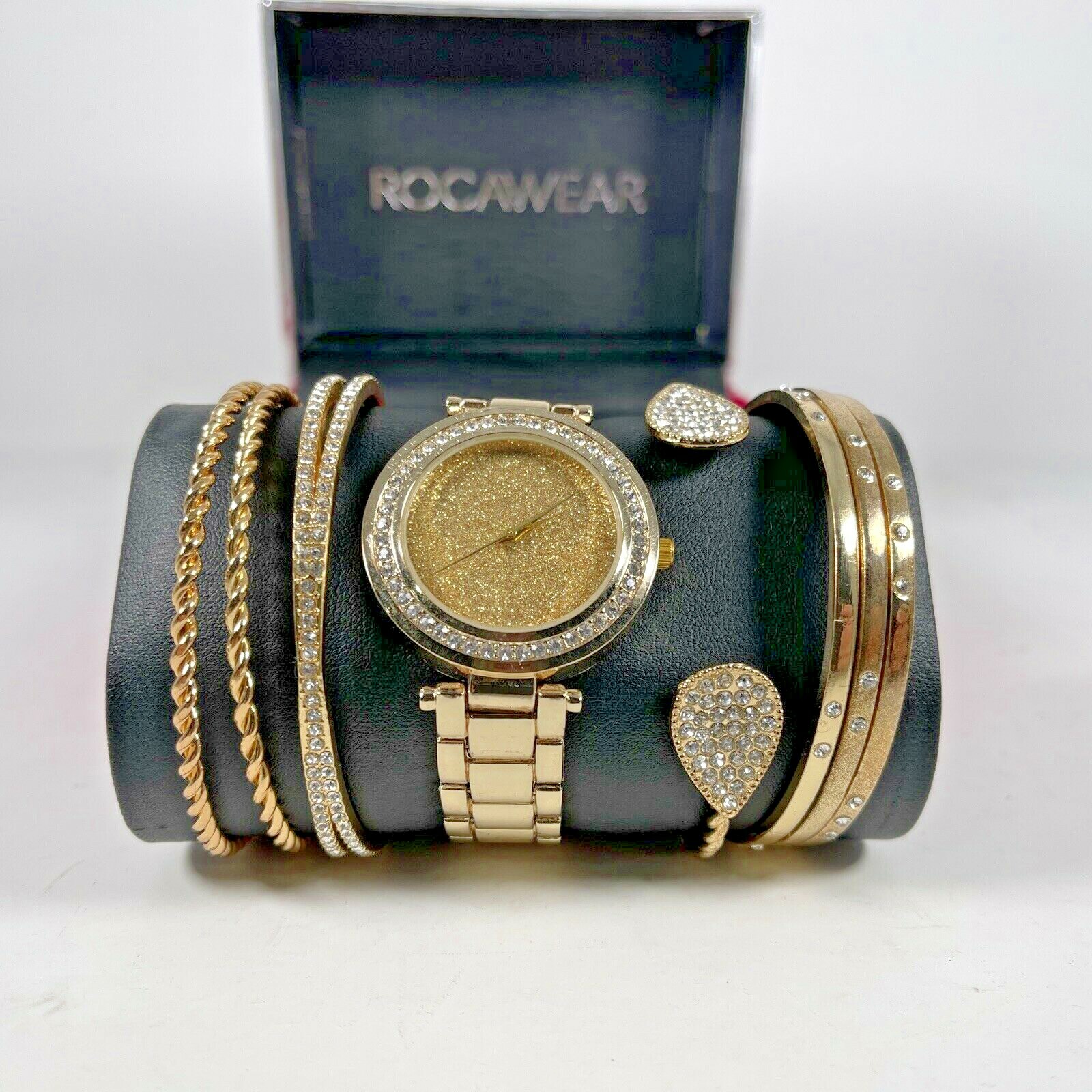Rocawear Gold Women's Watch With Bangle & Rhinestone Bracelets | eBay