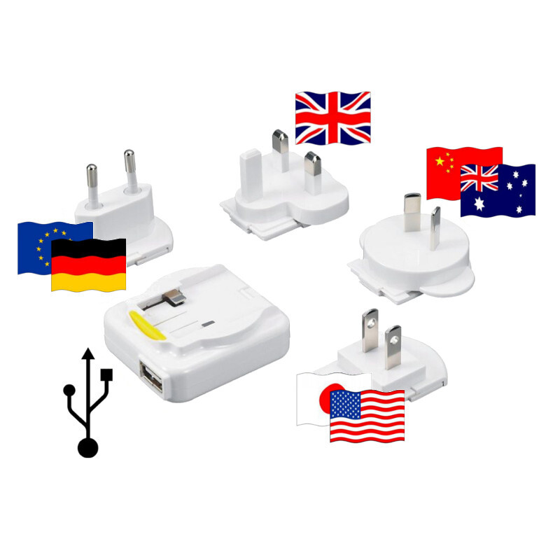 5 Watt USB Reise-Ladegerät für Handy China Asien Ladeadapter ...