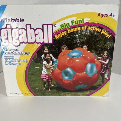 Inflatable Jumbo Gigaball Big Fun 51 in. Holds Up To 150lbs Ages 4+ NEW ...