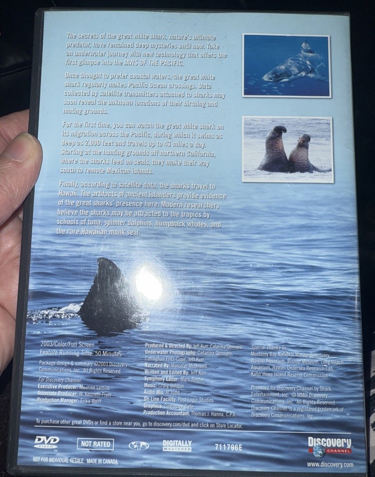 JAWS OF THE PACIFIC White Sharks Shark Ocean Predator Discovery Channel ...