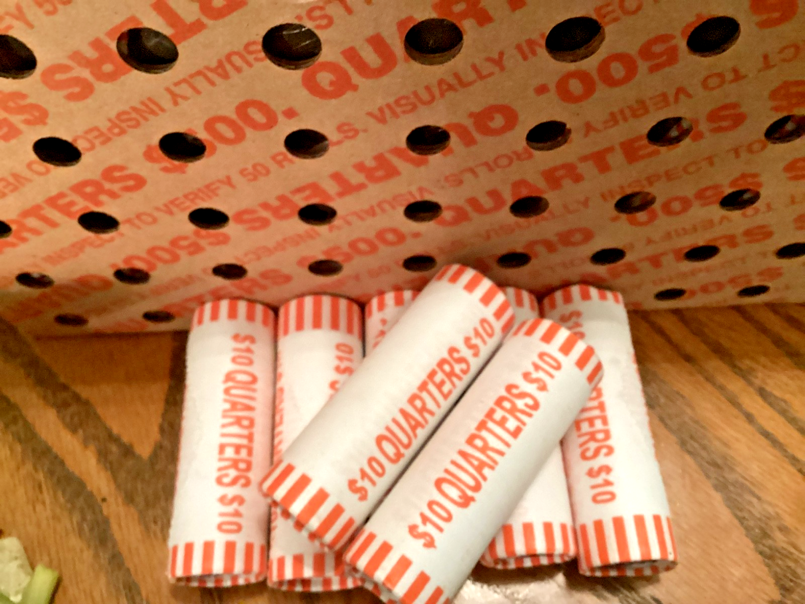 Two Rolls of Quarter Coins Unsearched Circulated Sealed Bank Box. $10 ...