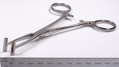 Pilling #47-7115 Pratt Tissue Forceps 6" T-Clamp Ratchet Surgical ...
