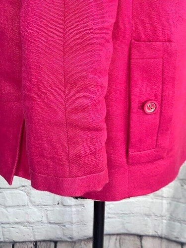 Talbots Hot Pink 100% Linen 3/4 Sleeve Jacket Blazer Lined Size 6. | eBay