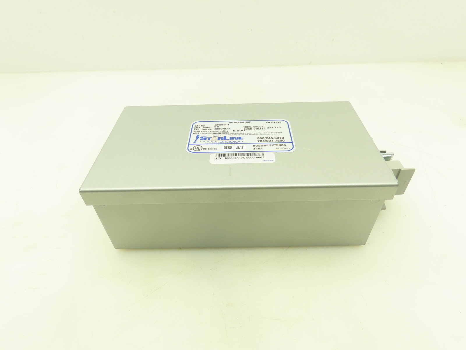 StarLine EF60C-4 Track Busway End Feed Unit Tap Box 60A 480Y/277V 3Ph ...