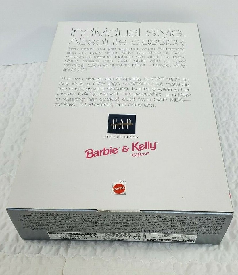 NEW 1997 Barbie Special Edition Barbie & Kelly GAP Giftset Dolls Mattel ...