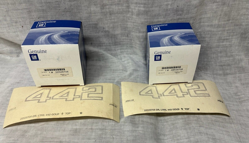 1985-87 OLDS CUTLASS 442 DECALS GM22528708 GOLD I SET OF 2 NOS OEM RH ...