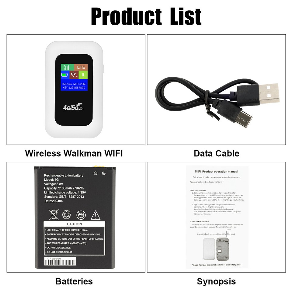 Unlocked LTE 5G Wireless WiFi Router Mobile Broadband MIFI LCD Hotspot ...