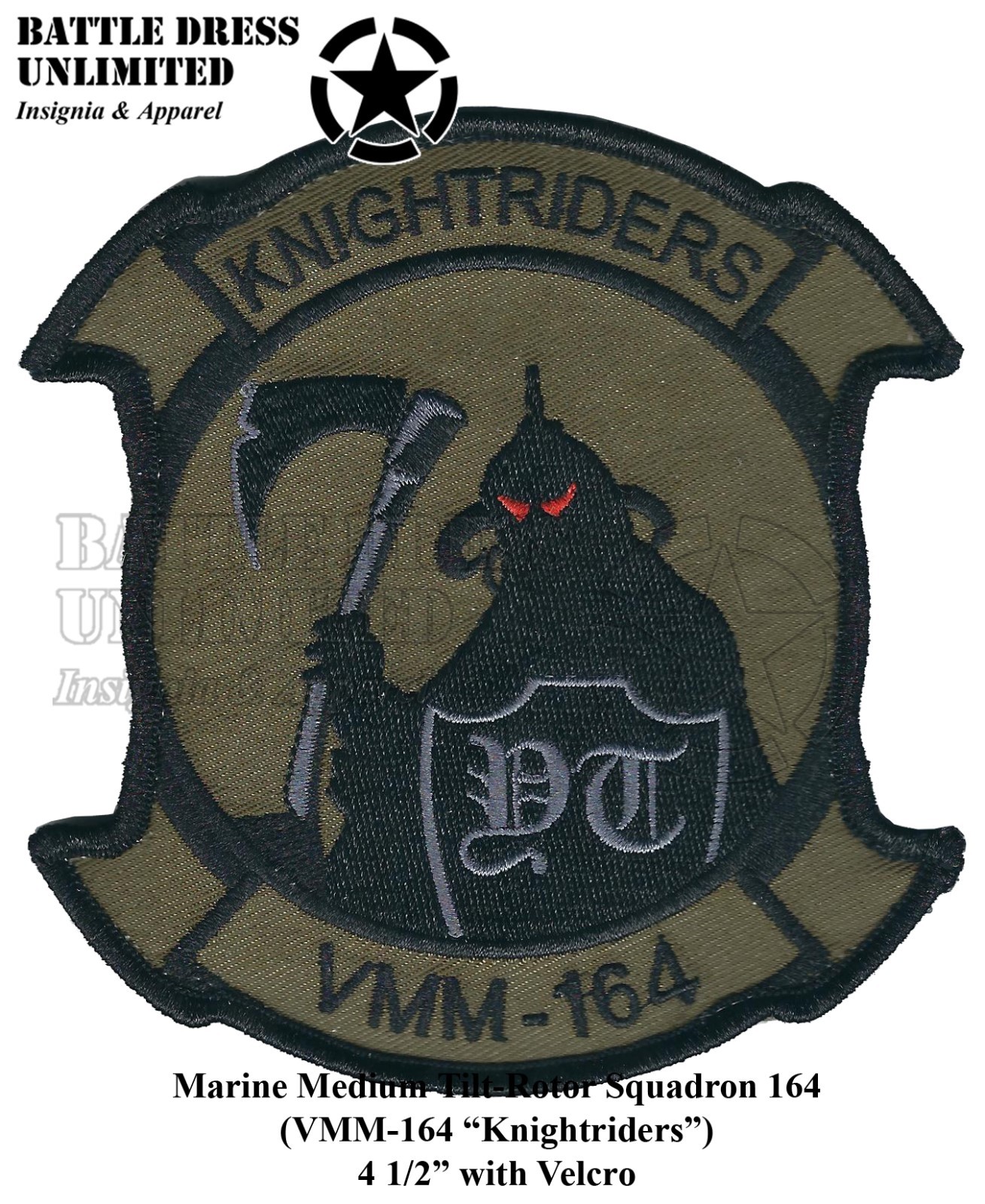Patch, VMM-164, "Knightriders" 4 1/2" Medium Tilt-Rotor Squadron YT ...