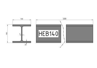 Stahlträger HEB140, HEB H-Profil 140 , 4 Stück, grundiert, Fenstersturz ...