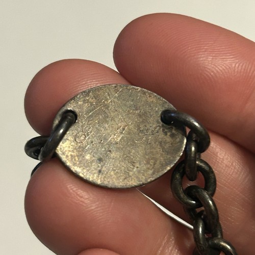 Vtg Return To Tiffany & Co Sterling Silver Oval Tag Chain Bracelet 6.5 ...