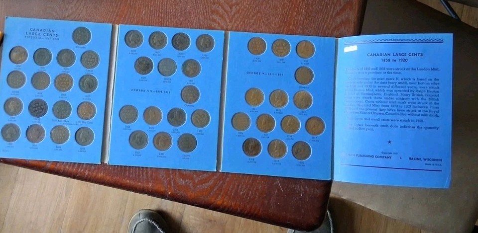 1858–1920 Canadian Large Cent Album Full Set All Dates. See Pics ...