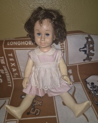 VTG Mattel Original Chatty Cathy Doll Freckles Brunette Blue Eyes (Mute ...