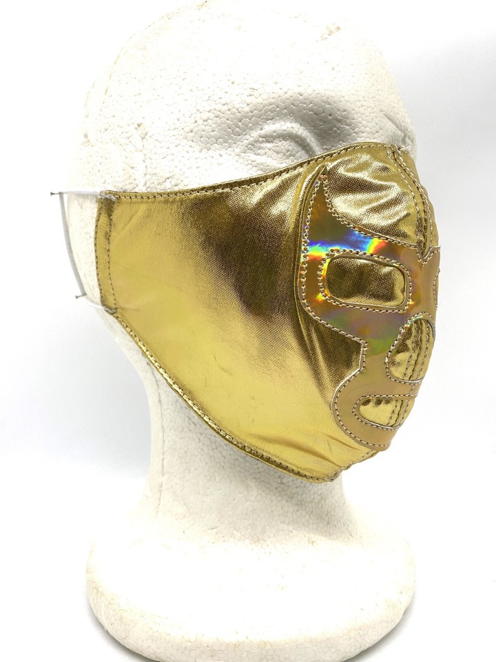 Gold Lucha Libre Face Mask Ramses Luchador Nacho Libre Wrestling Silver ...