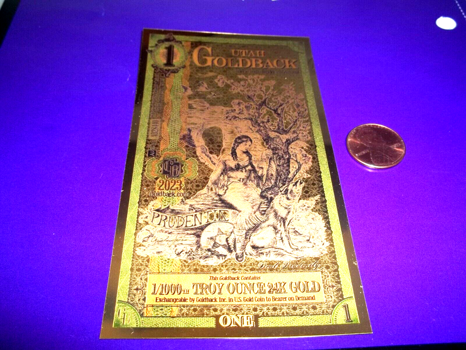 24K GOLD #1 UTAH GOLD BACK NOTE, INFUSED BILL | eBay