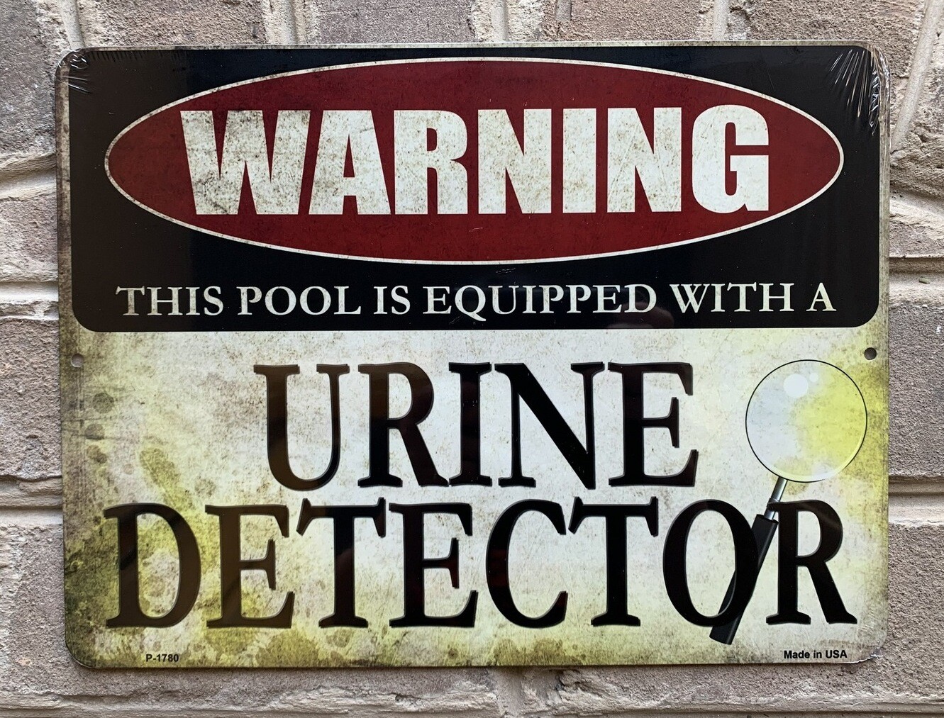 Warning Pool Urine Detector 12" x 9" Metal Sign Recreation Swimming ...