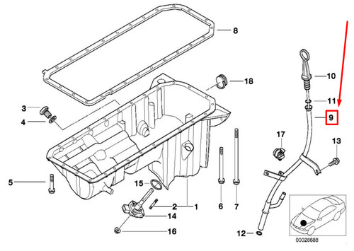 NEW BMW 3 E46 ENGINE OIL DIPSTICK TUBE 11437531258 7531258 ORIGINAL NO ...