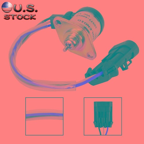 12V 3 Terminal Fuel Shut Off Solenoid For Kubota 1G577-60010 1G577 ...