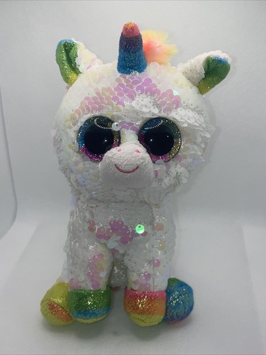 Ty Beanie Boos PIXY White Unicorn Plush 8” Stuffed Animal White Rainbow ...