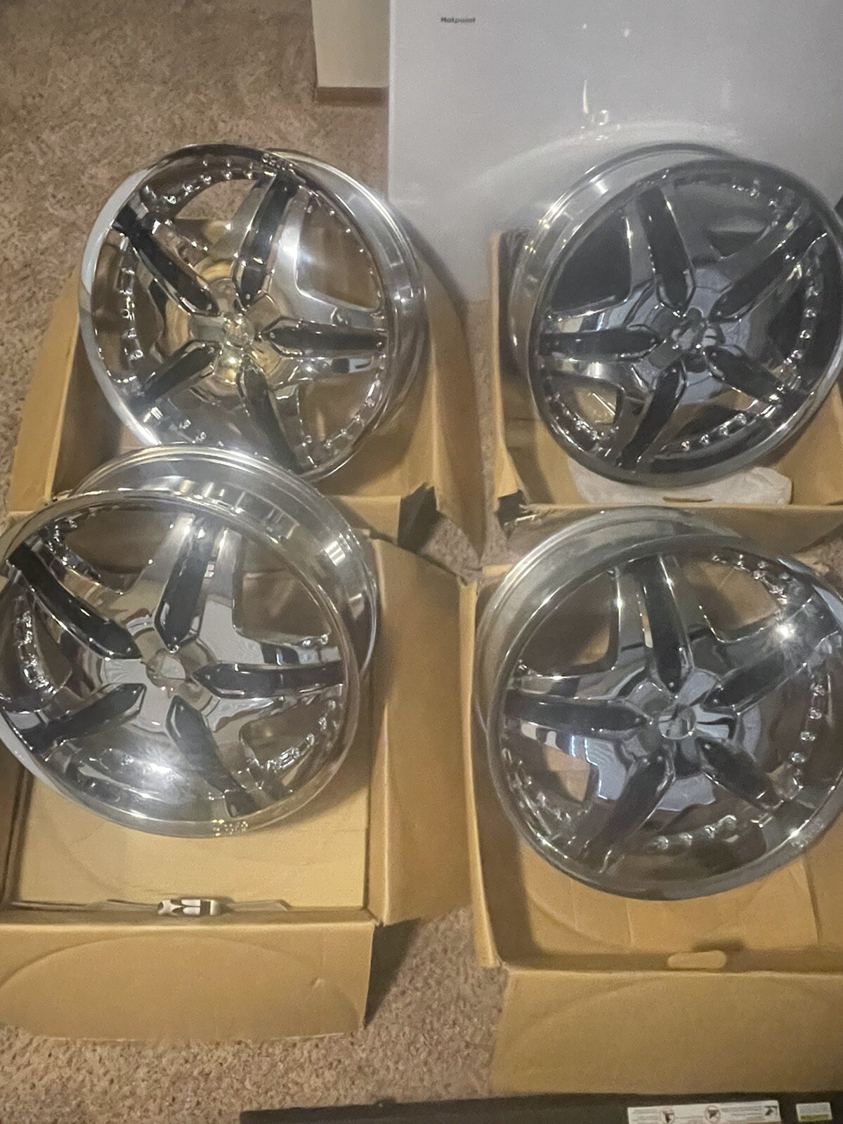 22" Chrome Wheels With Black Inserts Shooz Wheels (Set of 4) 22x 8.8 | eBay