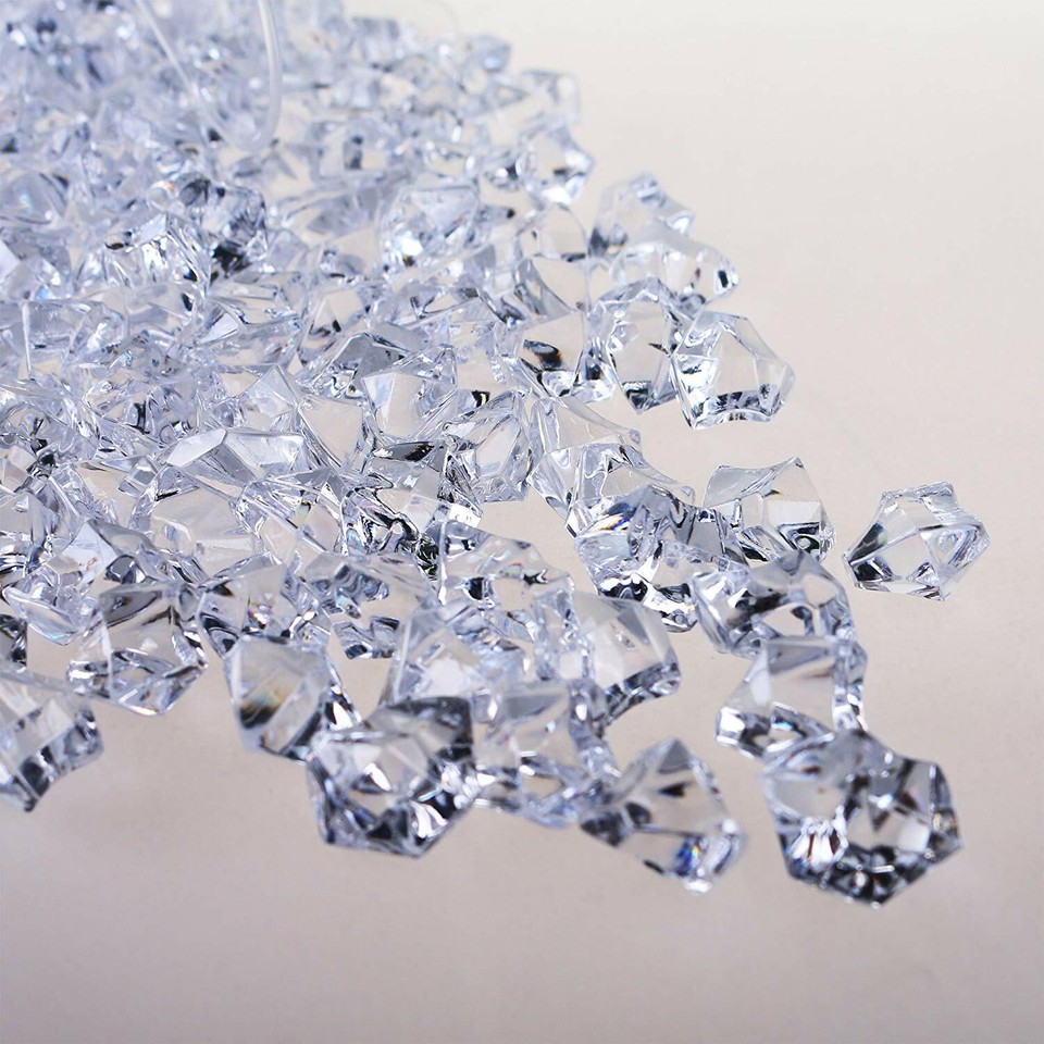 PMLAND Clear Acrylic Ice Rocks Crystals Cubes Gems 3lbs Bulk Bag for ...