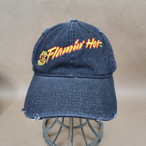 Cheetos Flamin' Hot Dad Hat Black Distressed Baseball Cap Strap ...