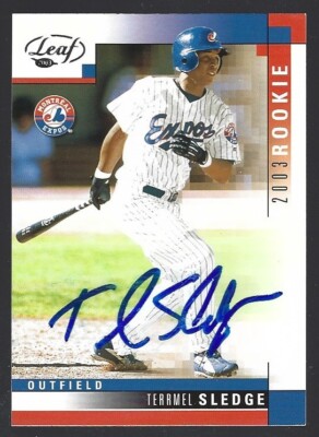 Terrmel Sledge 2003 Leaf Baseball #300 IP autograph signed card | eBay