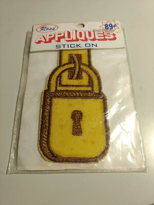 Vintage Collectible Ross Appliques Stick On Embossed Padlock Patch ...