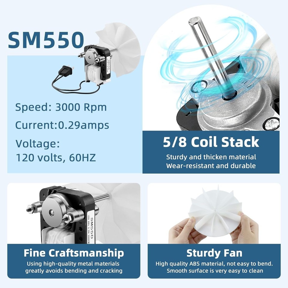 Bathroom Fan Motor For Nautilus N655 N679 N671 Broan 655 657 658 679A ...