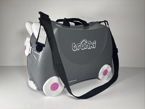 Trunki Suitcase Grey Cat Design Kids Rolling Suitcase Preowned Great ...