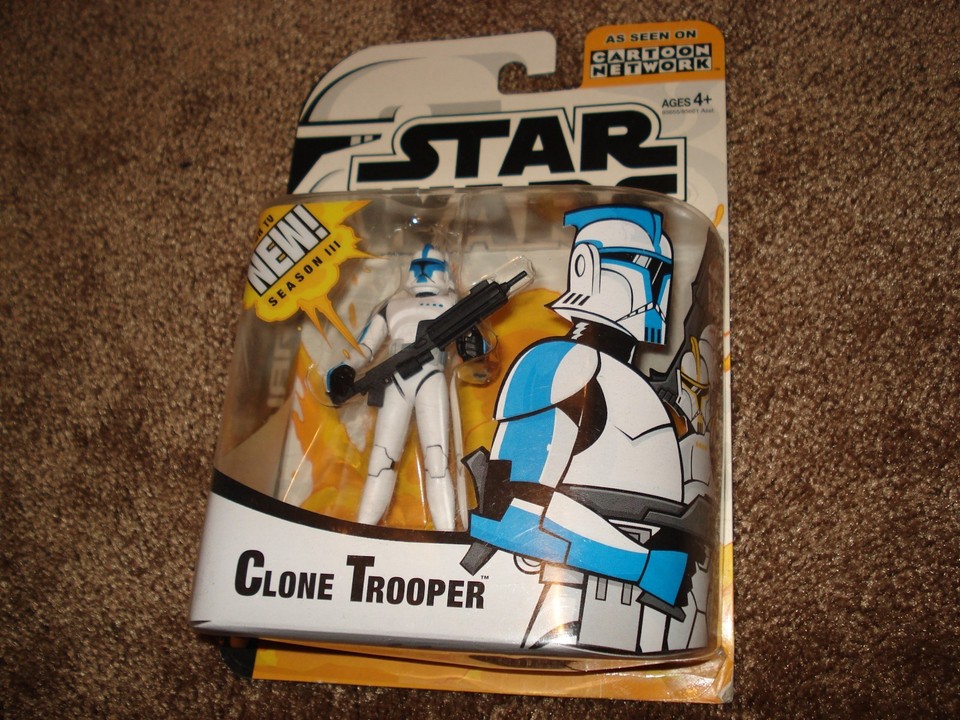 STAR WARS COLLECTABLE "Clone Trooper" BLUE 3.75" Cartoon Network The ...